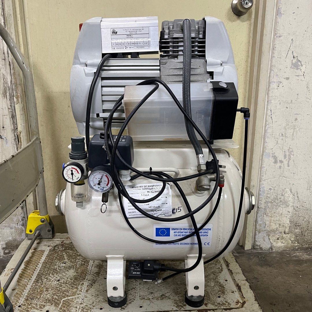MGF Compressors Prime 1 0.75kW Single-Cylinder Oil-Free Compressor ...