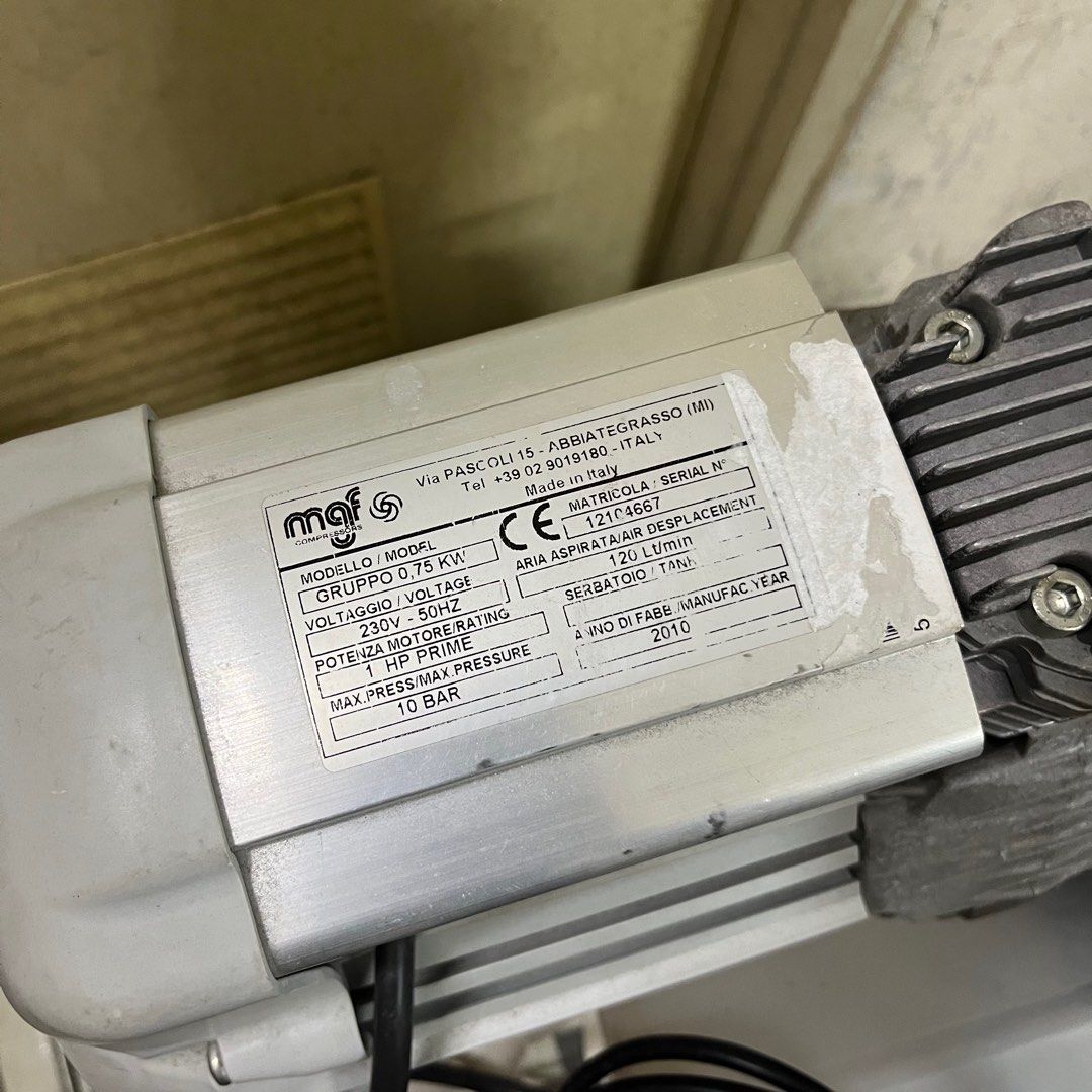 MGF Compressors Prime 1 0.75kW Single-Cylinder Oil-Free Compressor ...