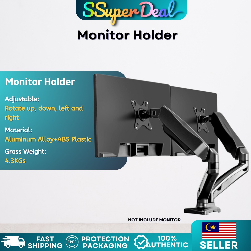 Monitor Arm Desktop Mount Bracket Dual Monitor Adjustable, Computers & Tech, Parts & Accessories ...