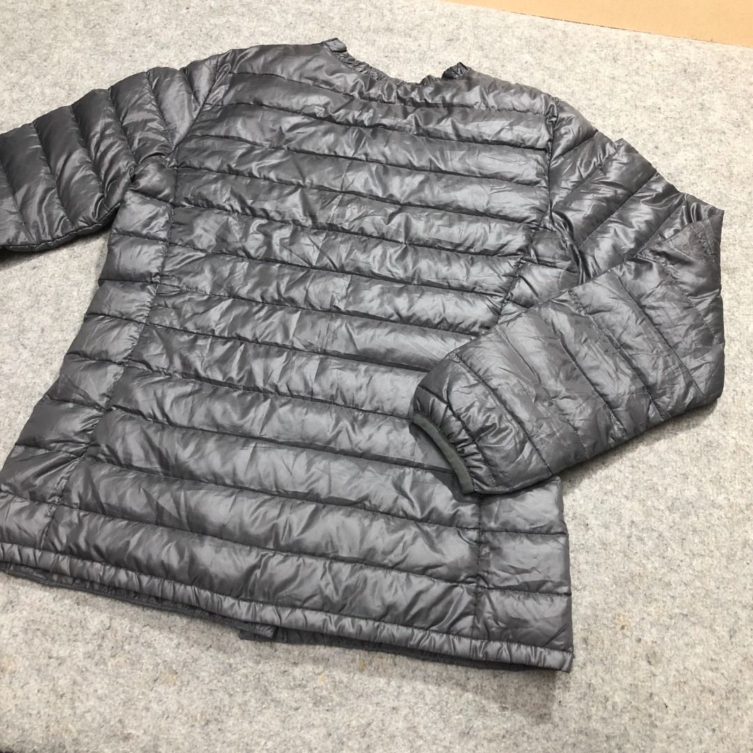 MUJI Ultra Light Down Jacket Metallic Grey Womens Size Large, Women's ...