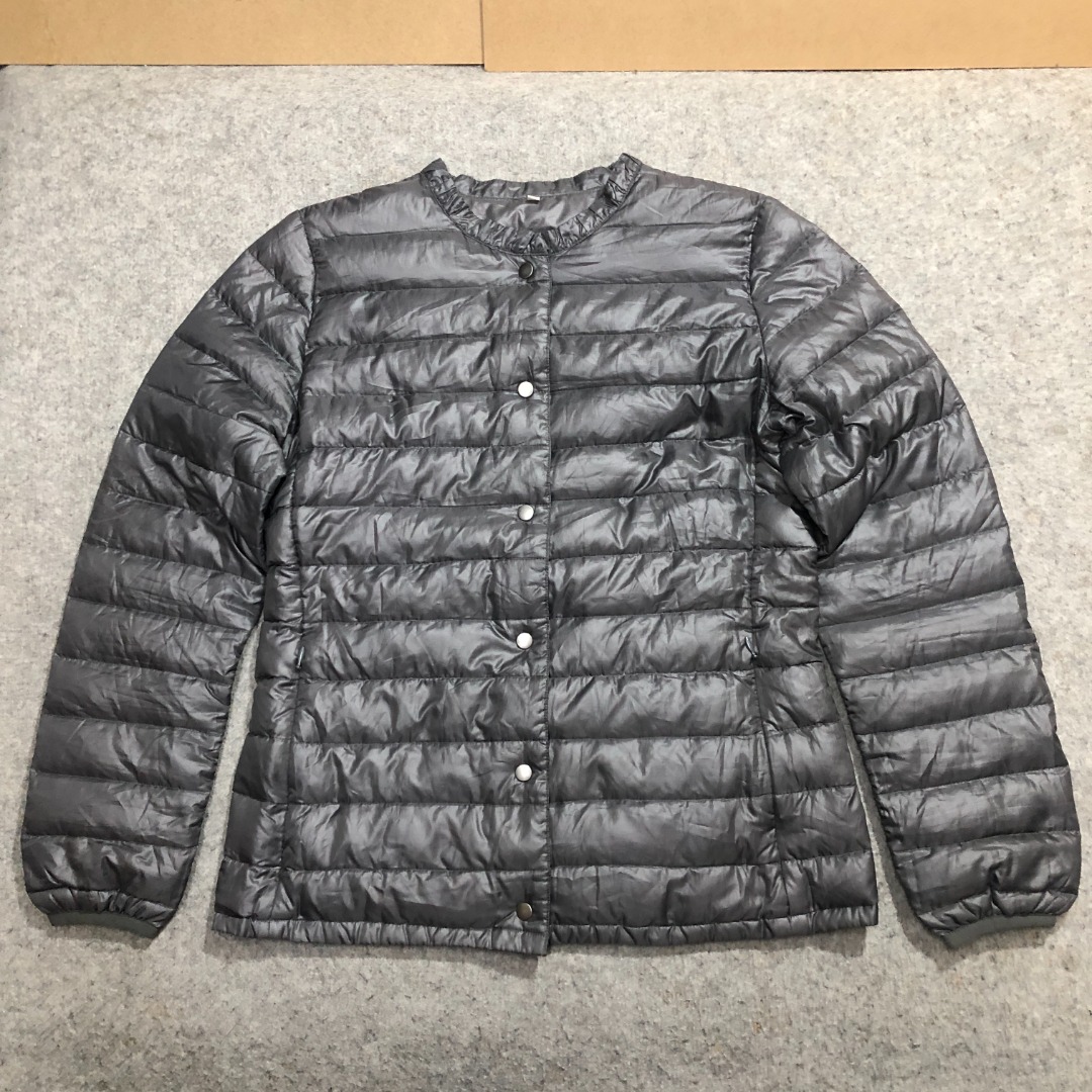 MUJI Ultra Light Down Jacket Metallic Grey Womens Size Large, Women's ...