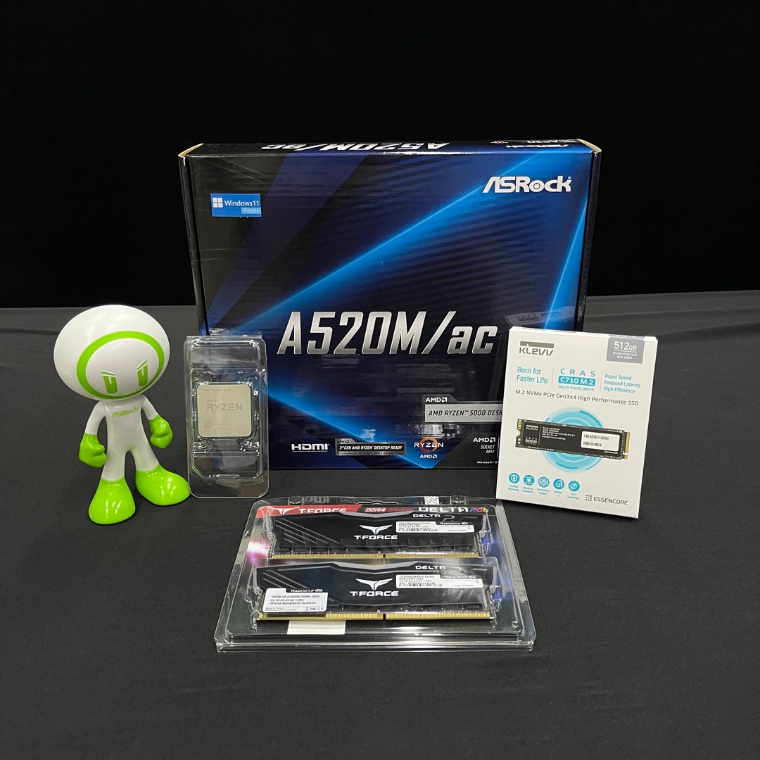 #PCU LEGACY AMD Combo # AMD Ryzen 5 5500 Processor / ASRock A520M AC ...