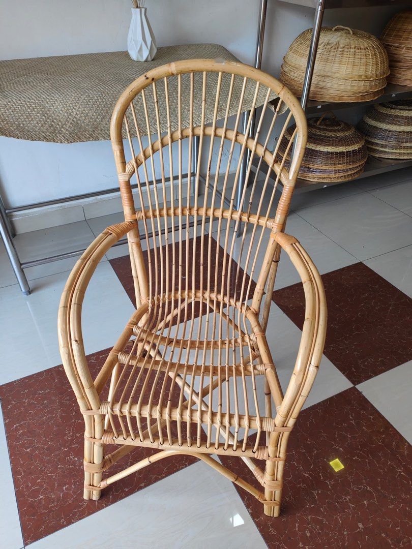 Rattan Chair Kerusi Rotan Sandar Home High Back, Furniture & Home ...