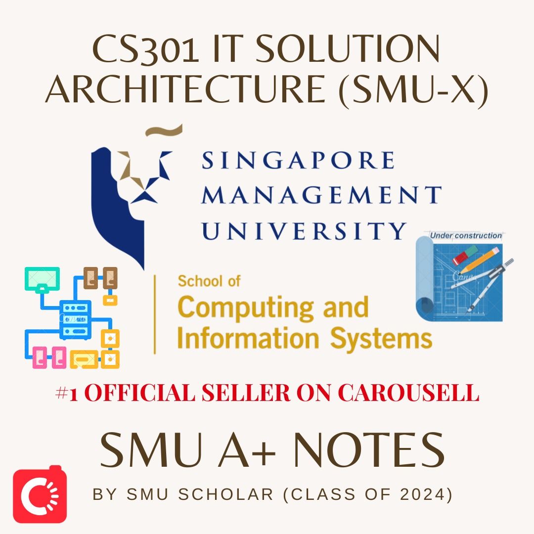 SMU CS301 IT Solution Architecture (SMU-X) – A+ Notes by SMU scholar ...
