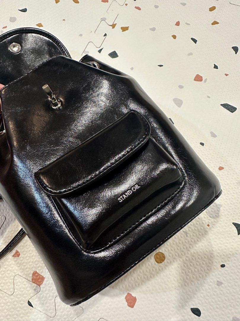 Stand Oil Black Mini Backpack, Women's Fashion, Bags & Wallets ...