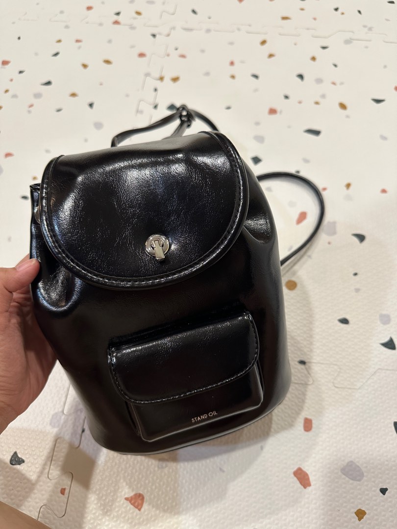 Stand Oil Black Mini Backpack, Women's Fashion, Bags & Wallets ...