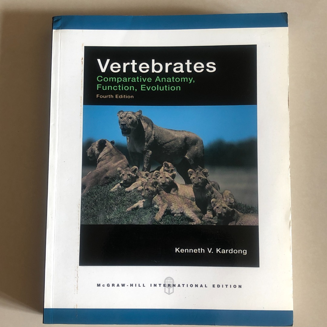 Textbook: Vertebrates - Comparative Anatomy, Function, Evolution (4e ...