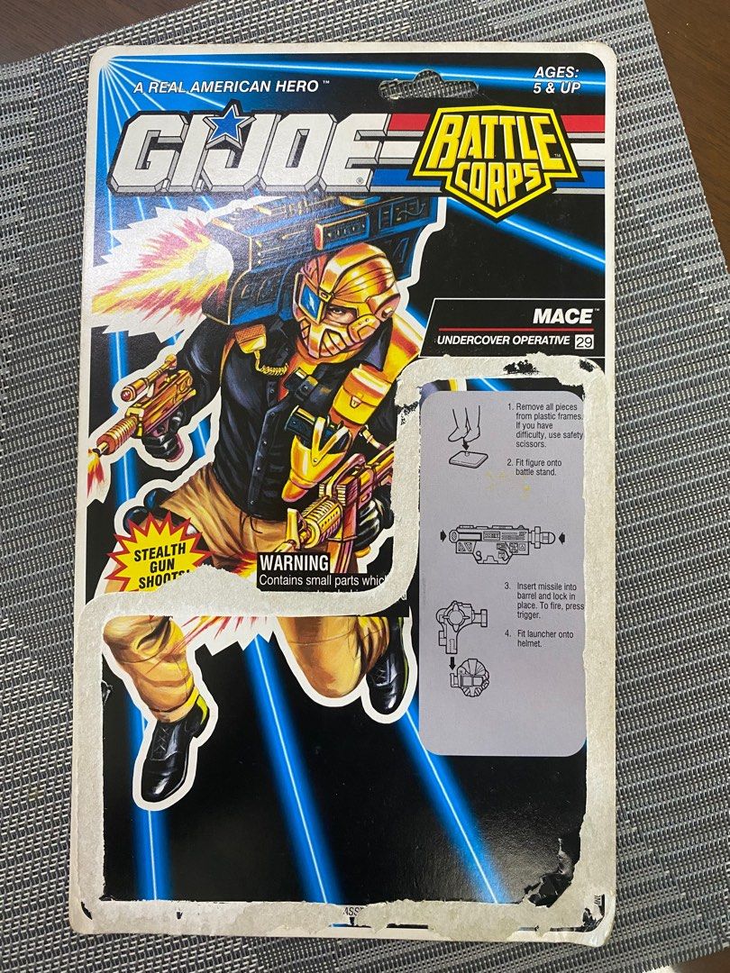 Vintage G.I. GI Joe Battle Corps Mace Undercover Operative - File Card ...