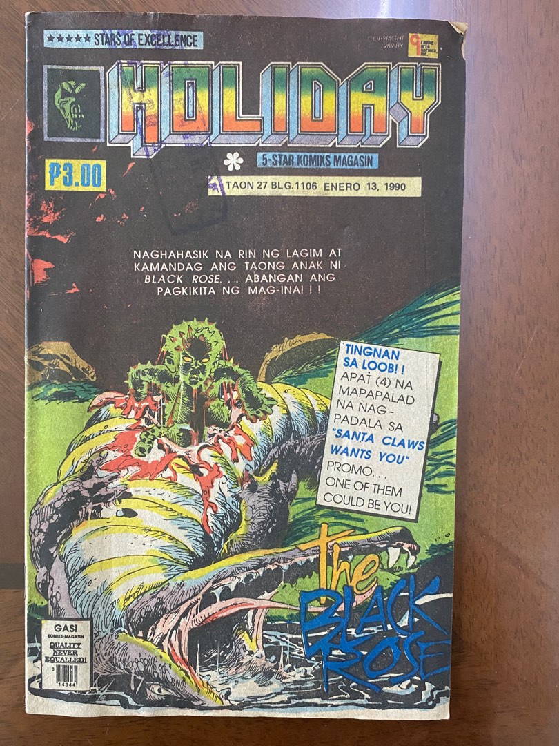 Vintage Tagalog Komiks - Holiday Horror Fantasy Magasin The Black Rose ...