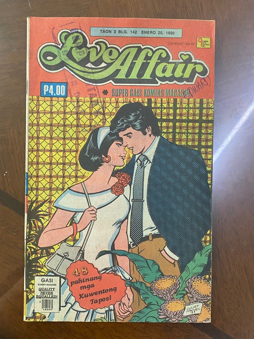 Vintage Tagalog Komiks Magasin - Love Affair Enero 20, 1990 - 48 ...
