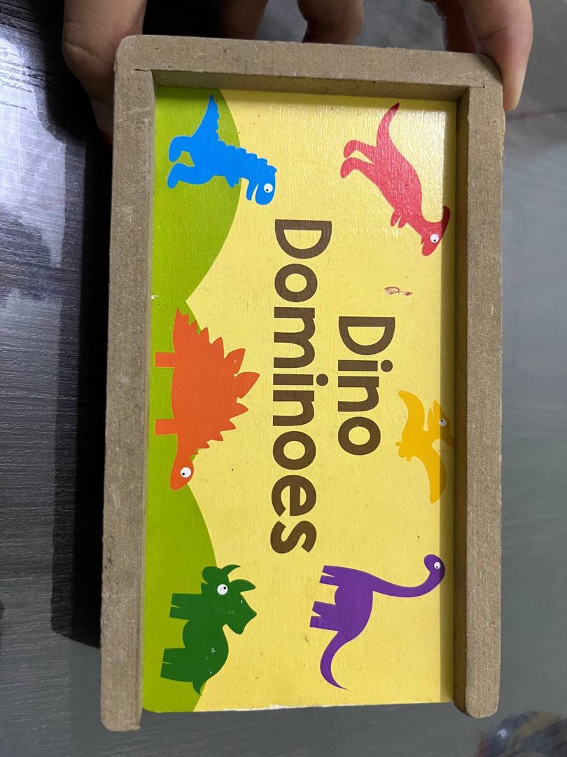 Wooden Dino Dominoes, Hobbies & Toys, Toys & Games on Carousell