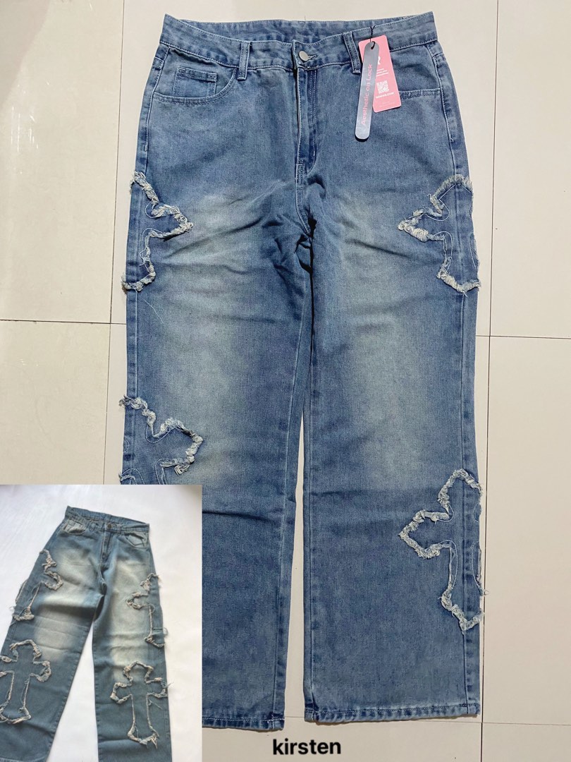 y2k acubi goth gothic pants aesthetic washed, Women's Fashion, Bottoms ...