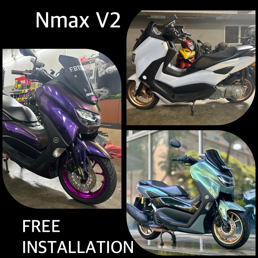 Yamaha Nmax 155 V2 Two-Tone Coverset (HLD) FREE INSTALLTION, Motorcycles, Motorcycle Accessories ...