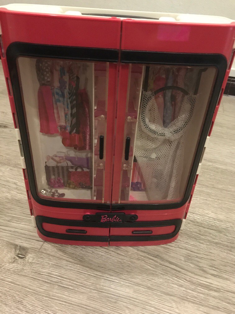 2015 Mattel Barbie wardrobe closet with handle hard plastic, Hobbies ...