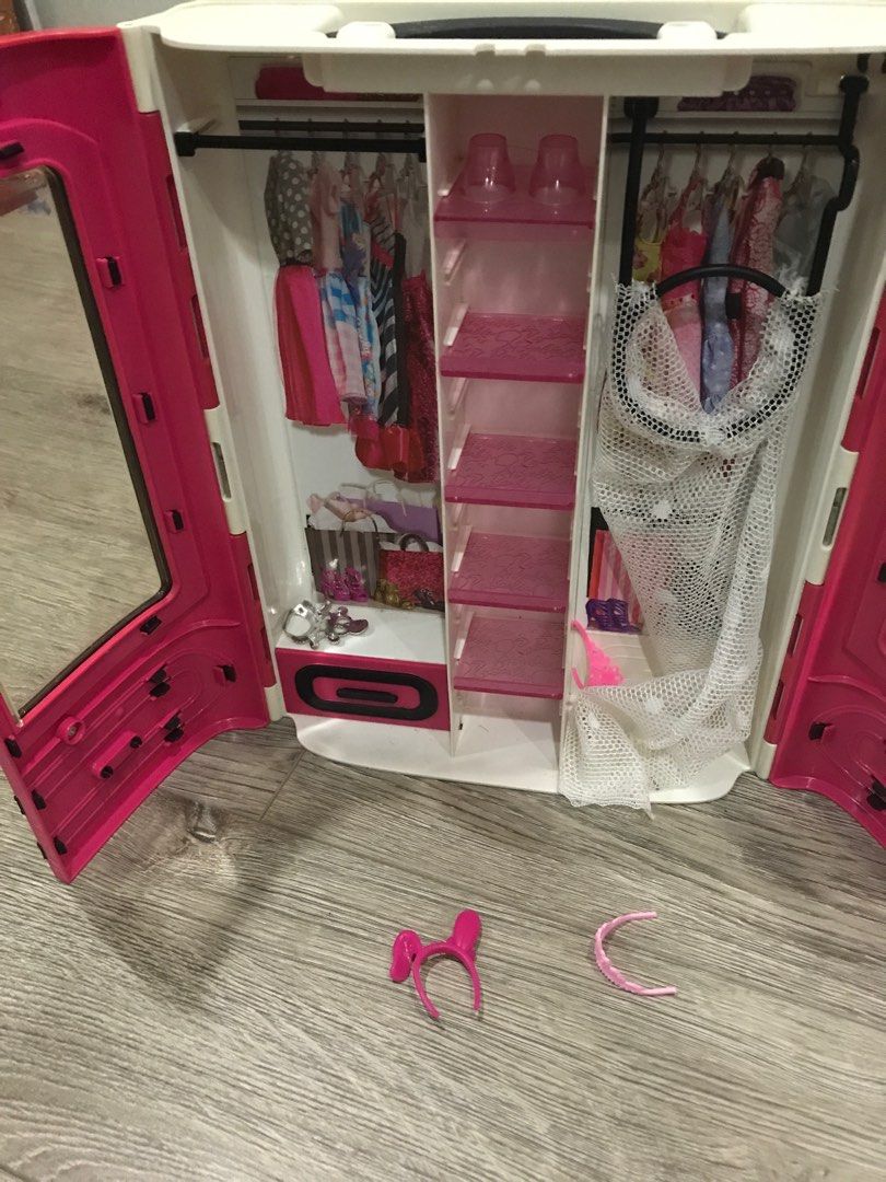 2015 Mattel Barbie wardrobe closet with handle hard plastic, Hobbies ...