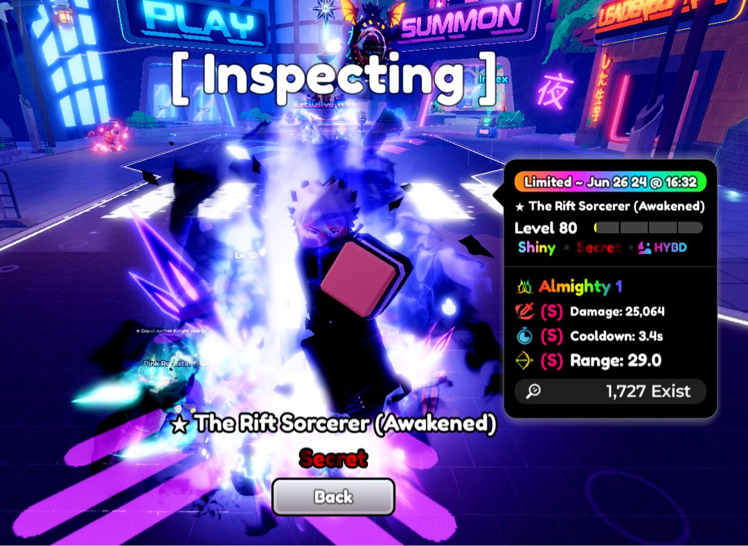 [Anime Defender] Almighty Shiny Rift Sorcerer/Gojo Lvl 80, Video Gaming ...