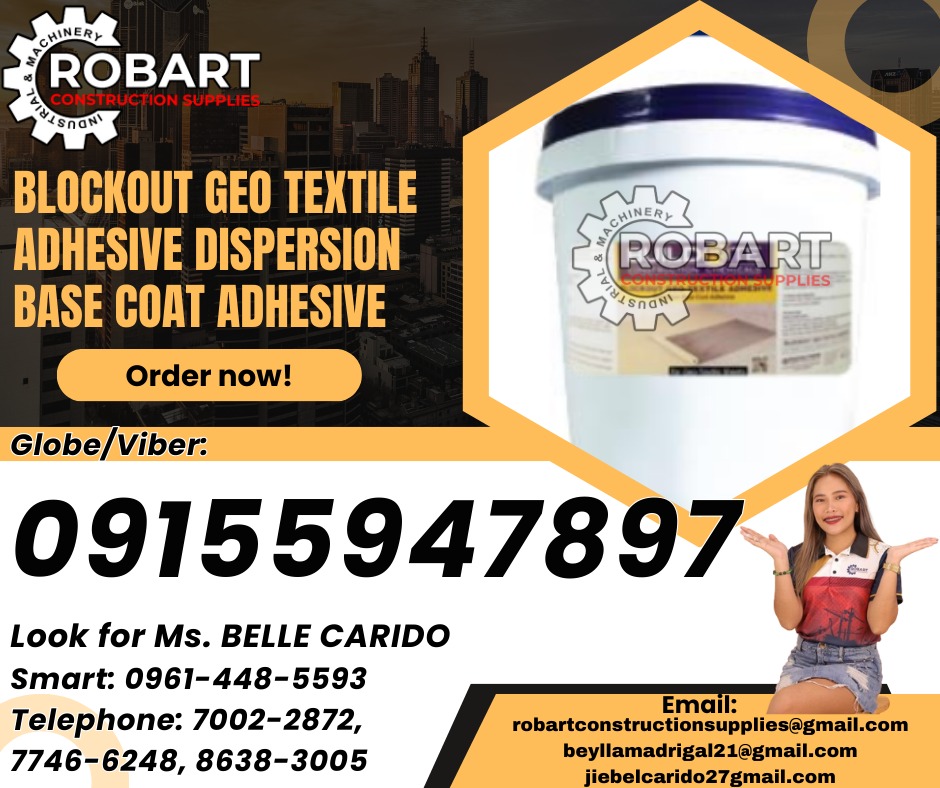 BLOCKOUT GEO TEXTILE ADHESIVE Dispersion base coat adhesive, Commercial ...
