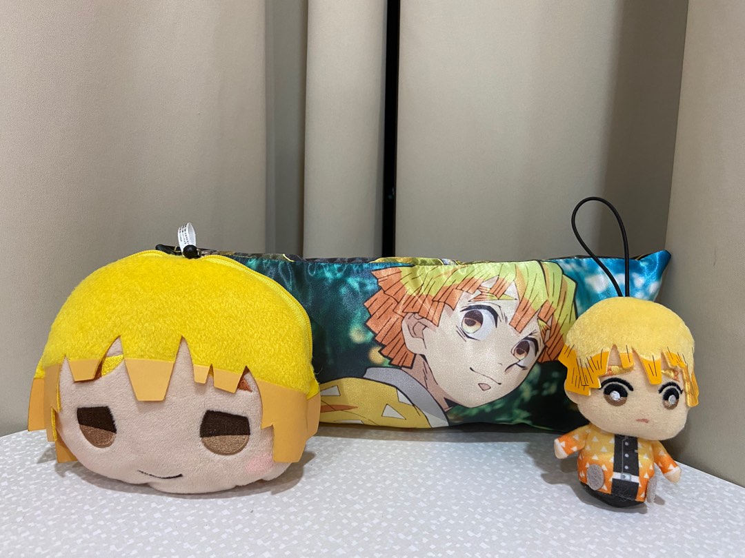 Demon Slayer Zenitsu Cushion Pouch Plush, Furniture & Home Living, Home ...