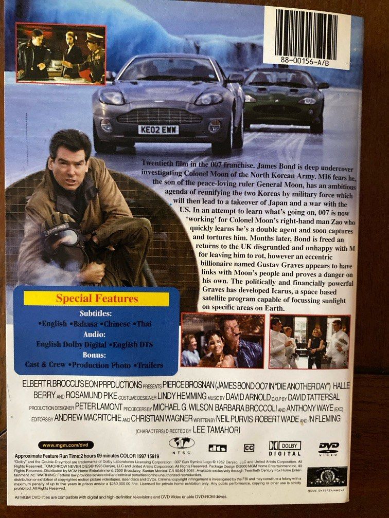DVD - Die Another Day (2002), Hobbies & Toys, Music & Media, CDs & DVDs on Carousell