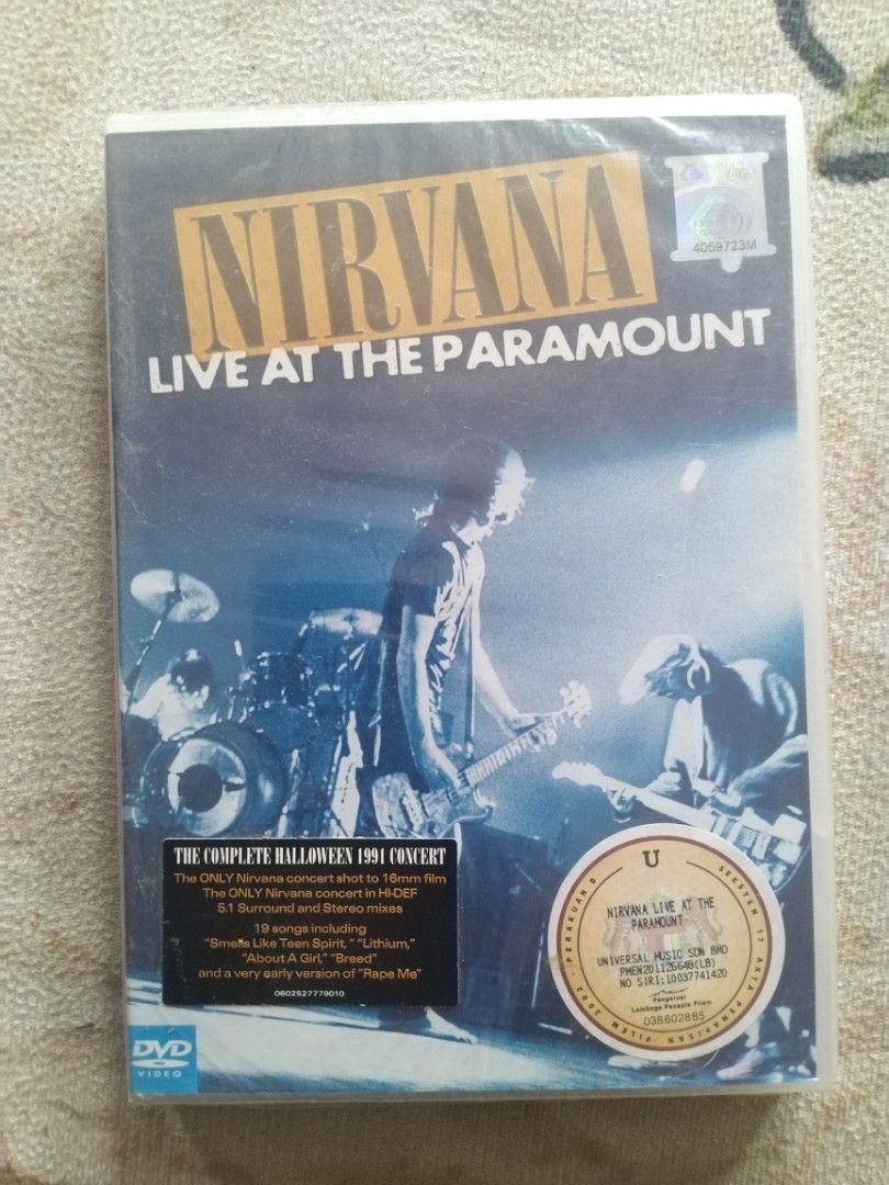 DVD NIRVANA [SEALED] LIVE AT THE PARAMOUNT OCTOBER 31 1991., Hobbies ...