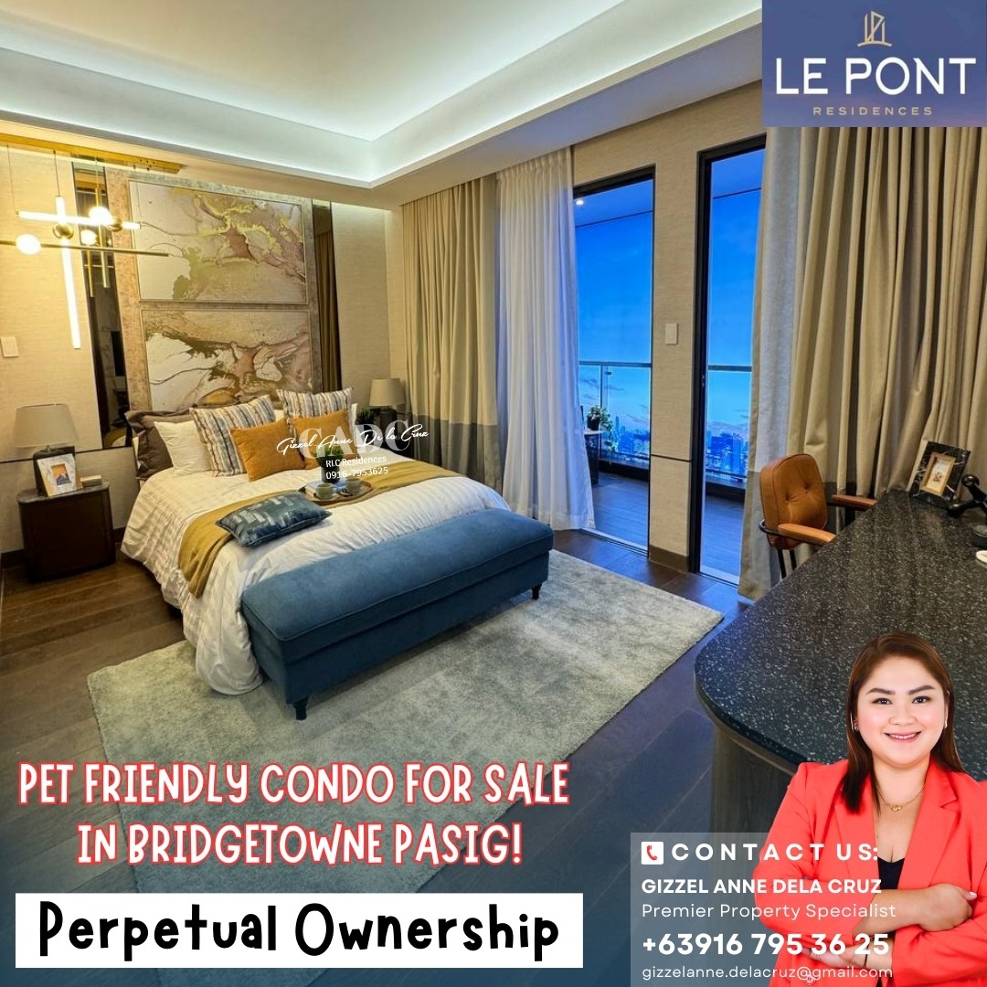 For Sale 2 bedroom Condo with balcony and Maids room at Bridgetowne Pasig at The Le Pont ...