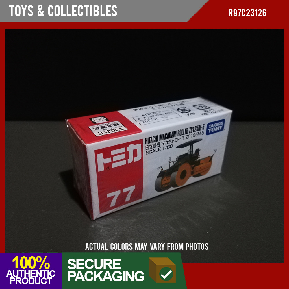 Hitachi Macadam Roller ZC125M-5 (Takara Tomy #77) Orange Construction Vehicle - New/Sealed ...