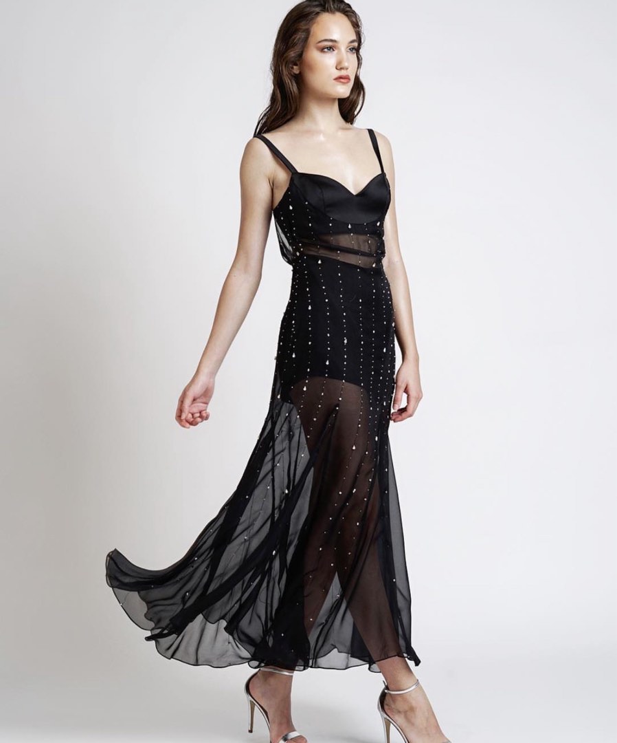 KRINOU DRIP DROP GOWN MEWAH SEKALI PAKAI, Fesyen Wanita, Pakaian Wanita, Gaun & Rok di Carousell