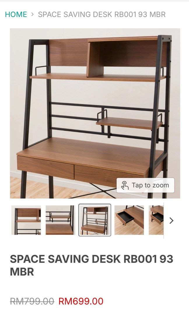 Nitori space saving desk, Furniture & Home Living, Furniture, Tables ...