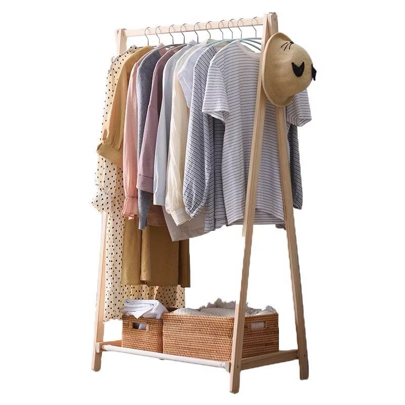 Nordic Muji Wooden clothing A stand rack, Furniture & Home Living ...