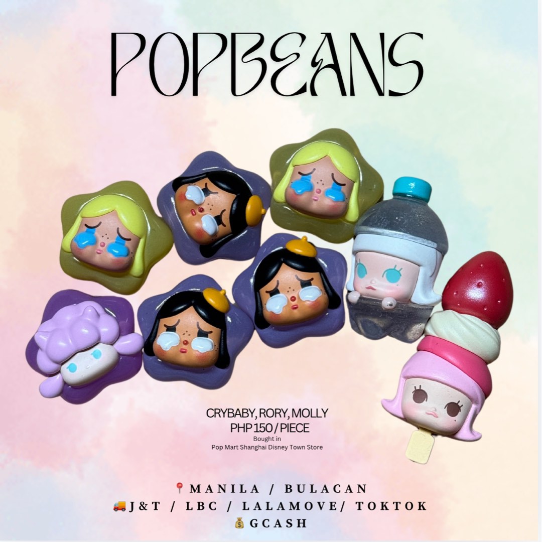 Pop Mart Pop Beans (Crybaby, Rory, & Molly), Hobbies & Toys, Toys ...