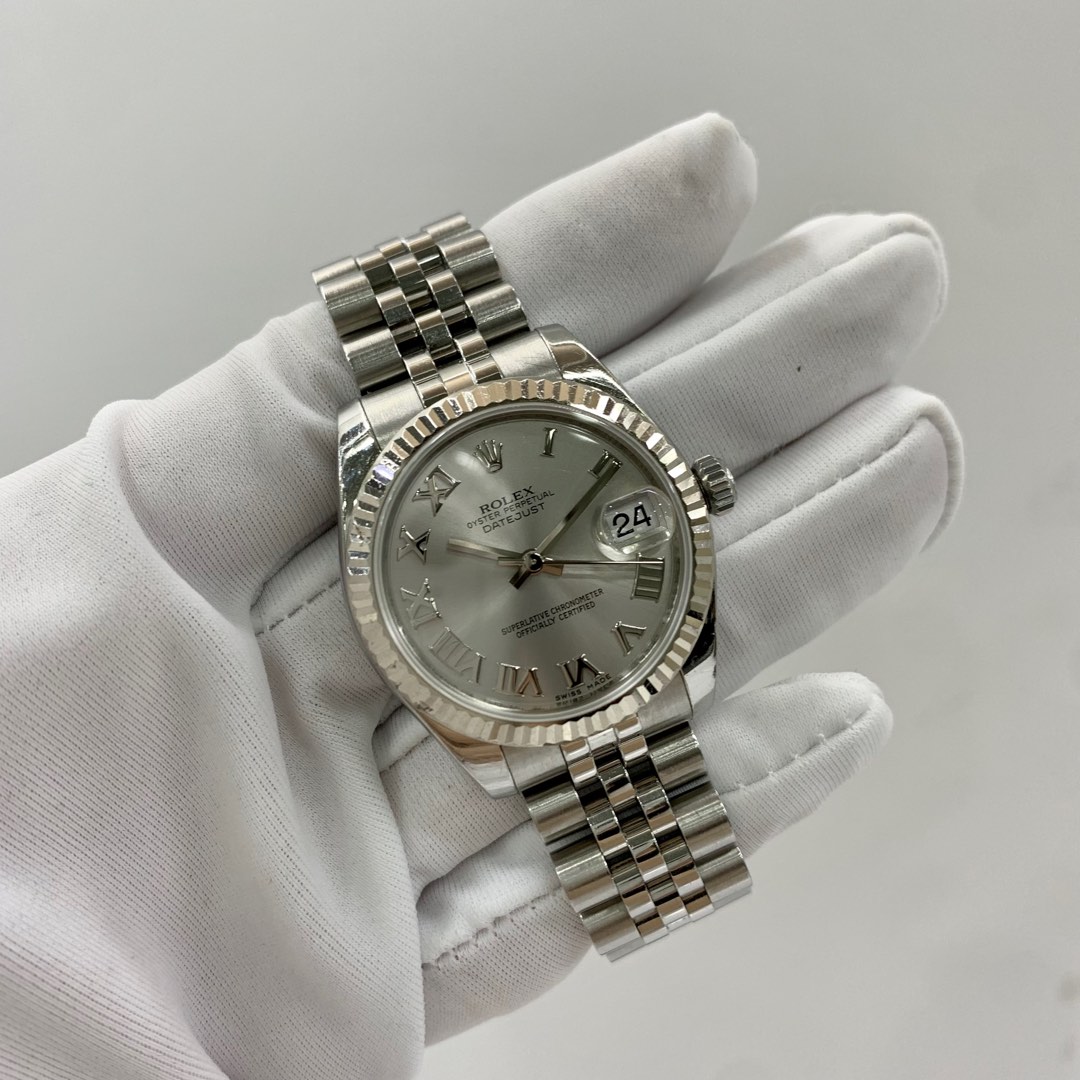 ROLEX DATEJUST 178274 ROMAN INDEX 31MM Y2011 AUTO WOMENS WATCH W CARD ...