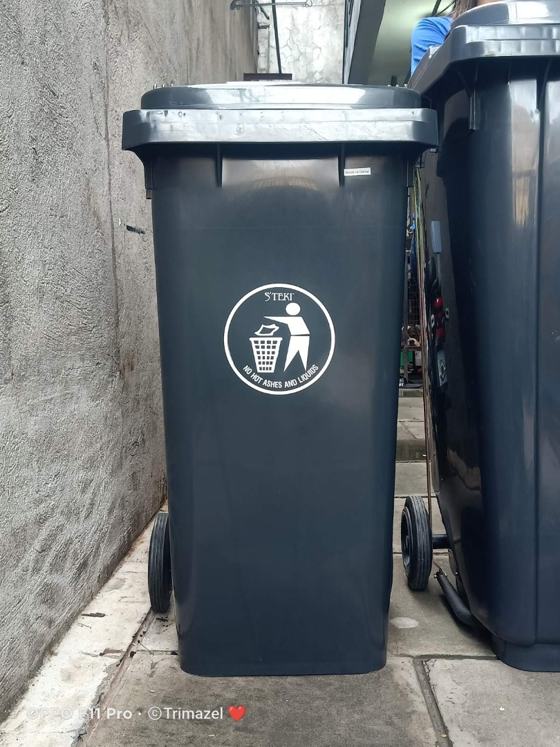 ROLLING TRASH BIN 240 LITERS, Furniture & Home Living, Cleaning ...