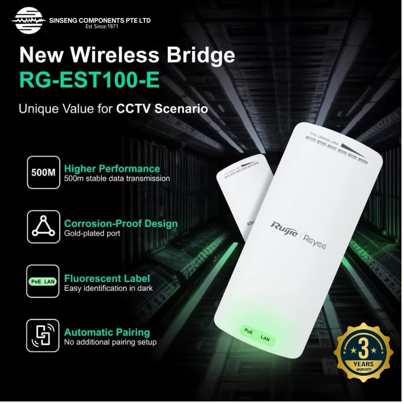 RUIJIE Bridge RG-EST100-E 2.4GHz IP55 Weatherproof Dual-Stream 500M ...
