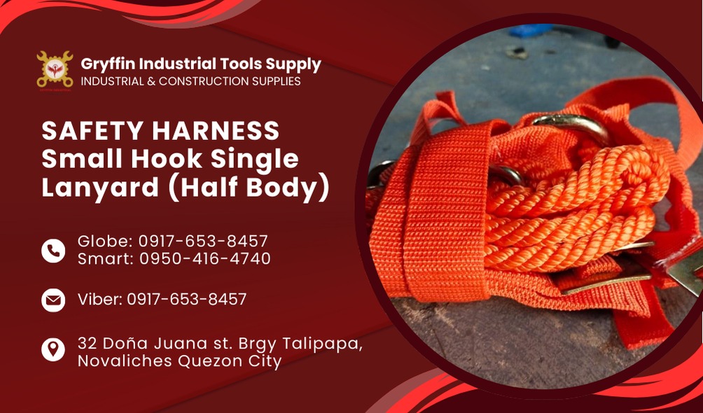 SAFETY HARNESS Small Hook Single Lanyard (Half Body), Commercial ...