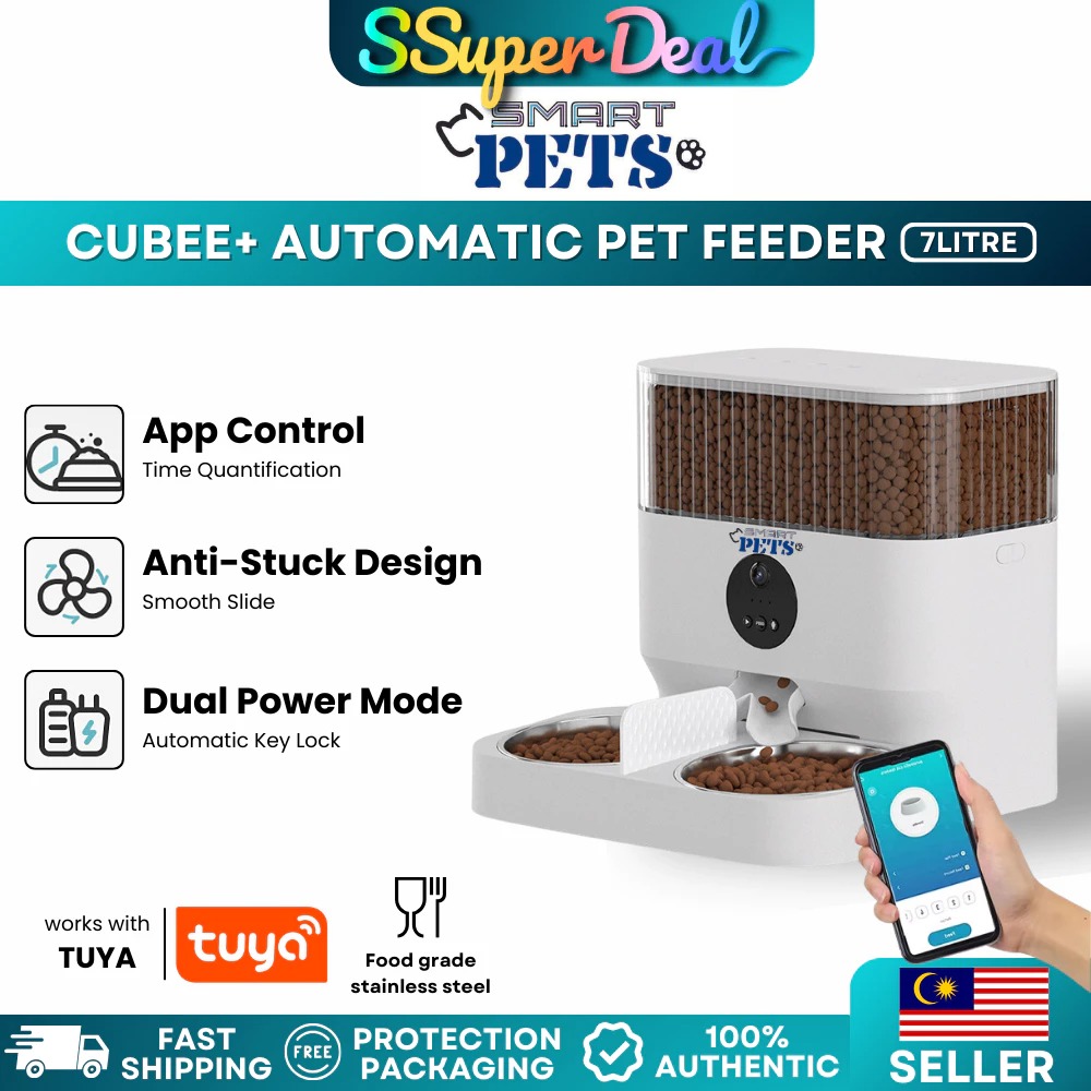 Smart Pets Smart Automatic Pet Feeder Cubee Dual (Wi-Fi Ver / Camera ...