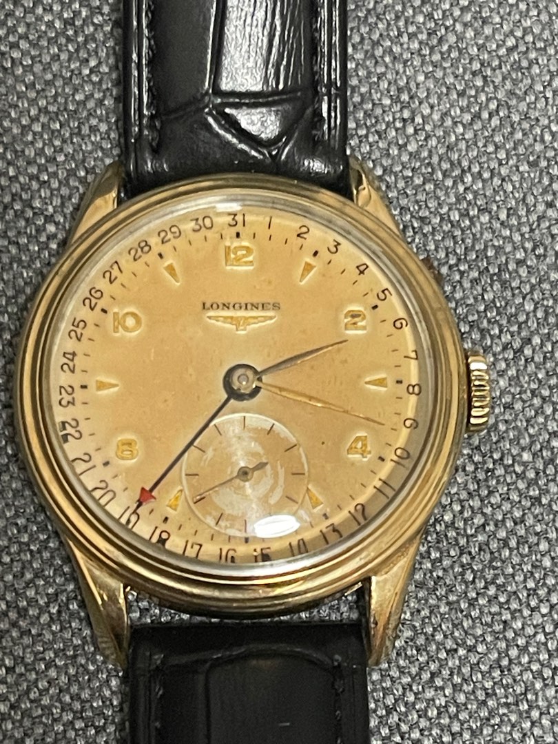 Vintage Longines Pointer Calendar watch, 名牌, 手錶 - Carousell