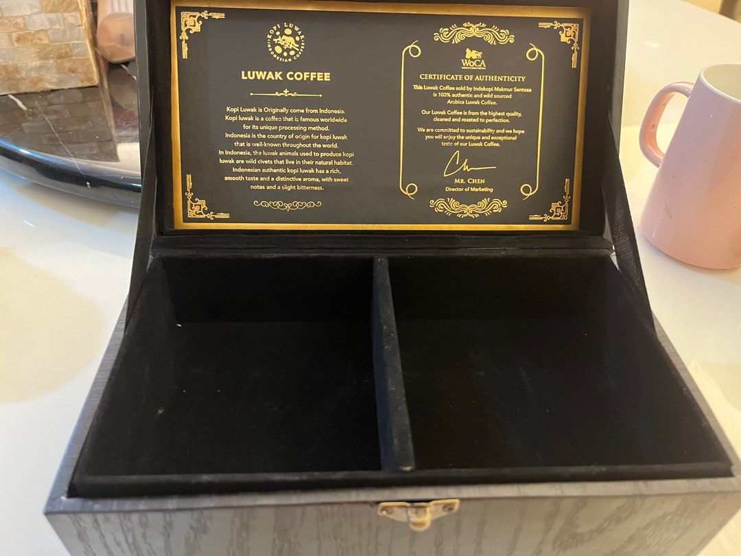 WOCA Luwak coffee empty box, TV & Home Appliances, Other Home ...
