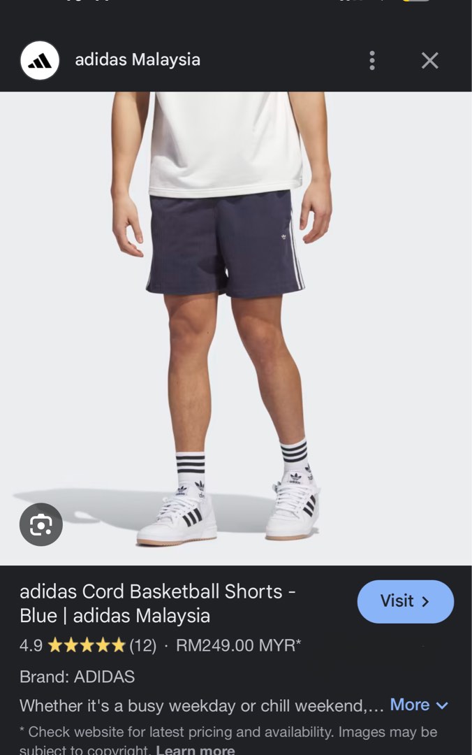 Adidas Cord Basketball Shorts, Men's Fashion, Bottoms, Shorts on Carousell