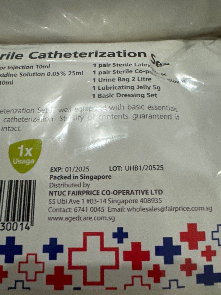 AgedCare Sterile Catheterization Set, Health & Nutrition, Medical ...