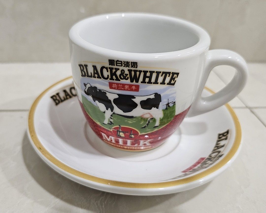 Black and white milk tea cup set, Furniture & Home Living, Kitchenware ...