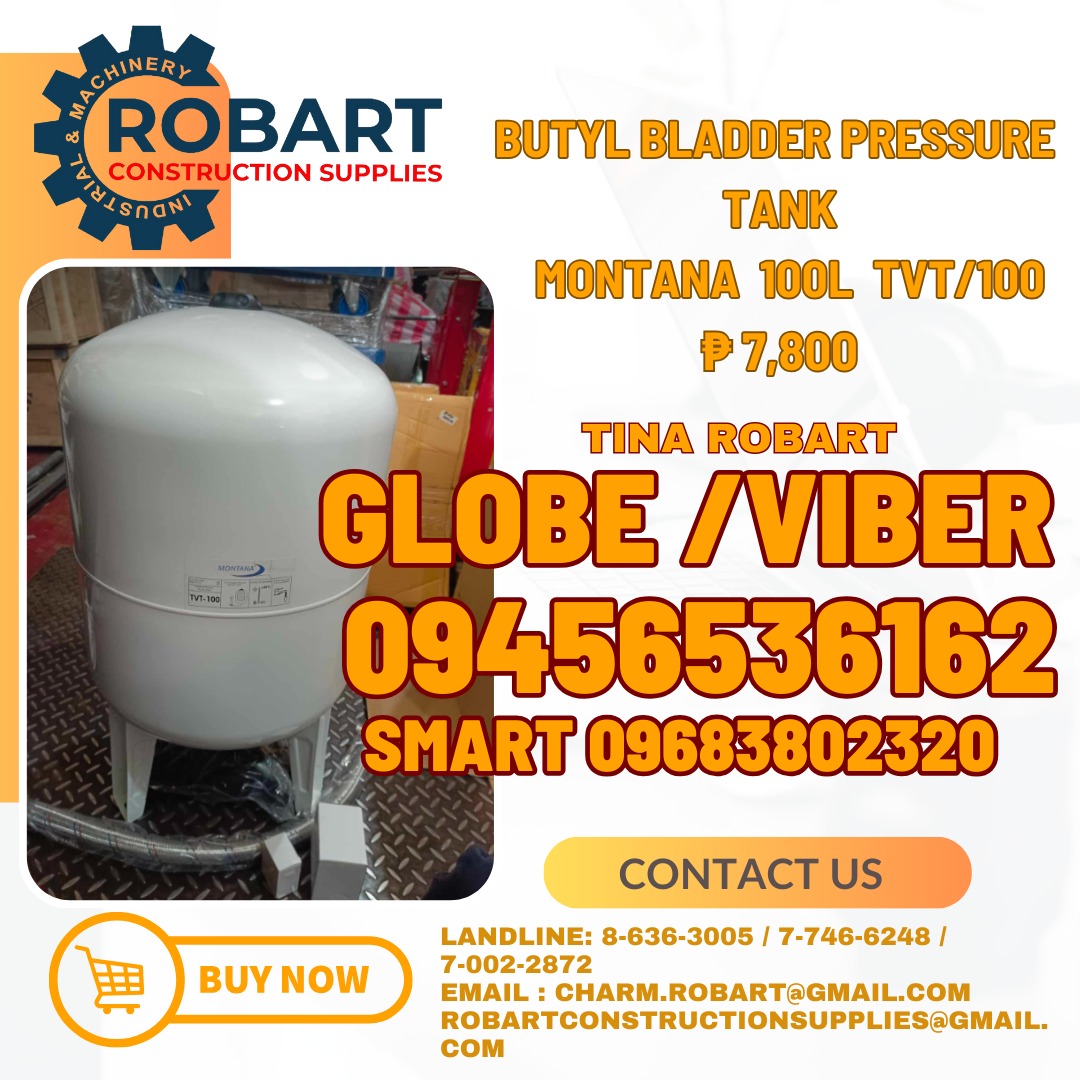 Butyl Bladder Pressure Tank Montana 100L TVT/100, Commercial ...