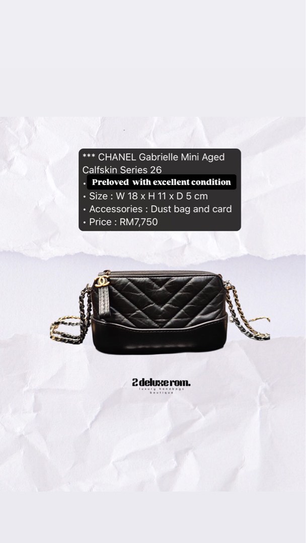 CHANEL Gabrielle Mini Aged Calfskin Series 26 | FIXED PRICE, Luxury ...