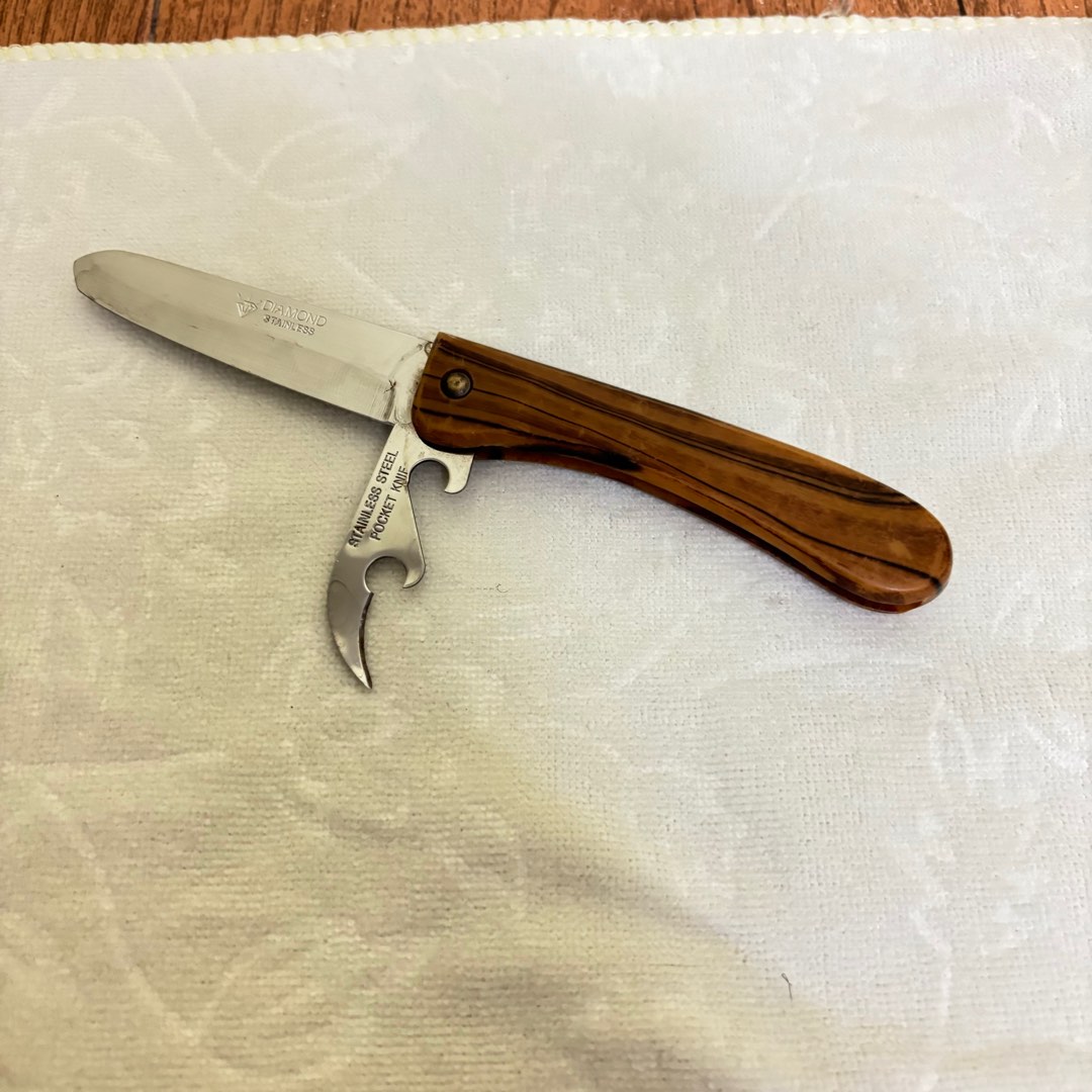 Diamond Clover stainless pocket knife japan, Furniture & Home Living ...