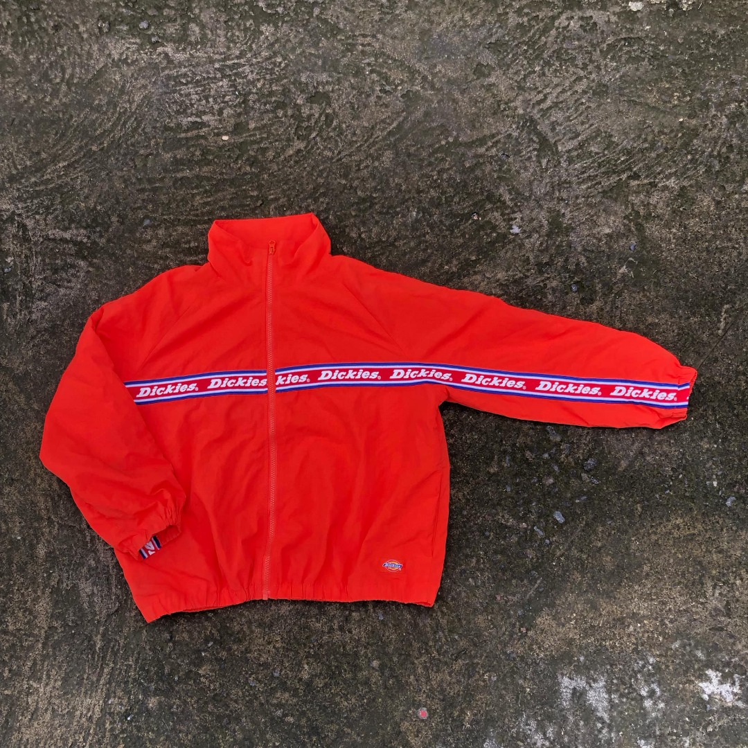 DICKIES NEON ORANGE WHOLE BODY TAPE WINDBREAKER, Men's Fashion, Coats ...