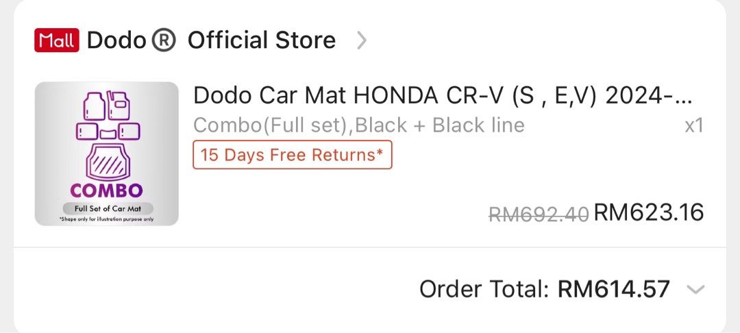 DODO CAR MAT HONDA CRV GEN 6 2024, Auto Accessories on Carousell
