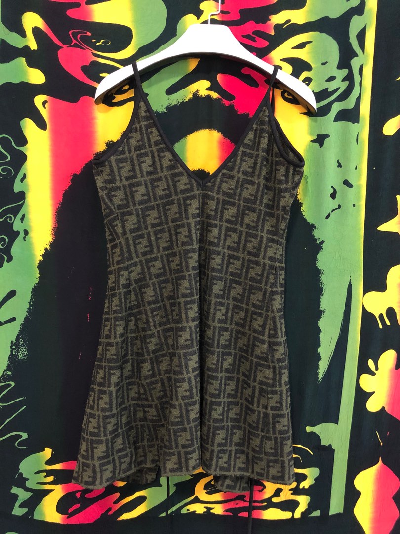 Fendi monogram string mini dress, Luxury, Apparel on Carousell