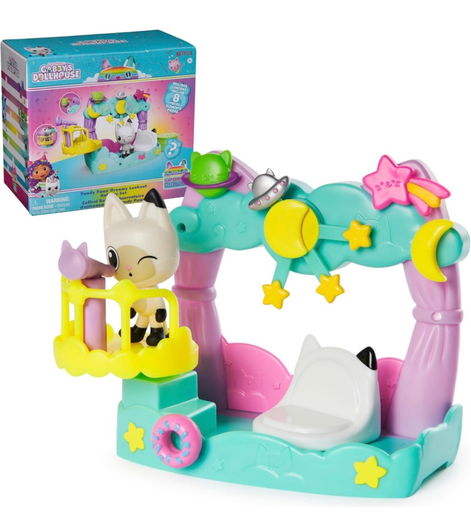 Gabby’s Dollhouse ‘Pandy Paws’ Dreamy Lookout Balcony Set, Hobbies ...