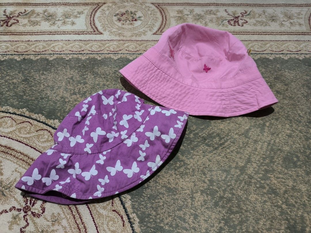 Girl pink purple princess reversible cap hat topi cantik comel, Babies ...