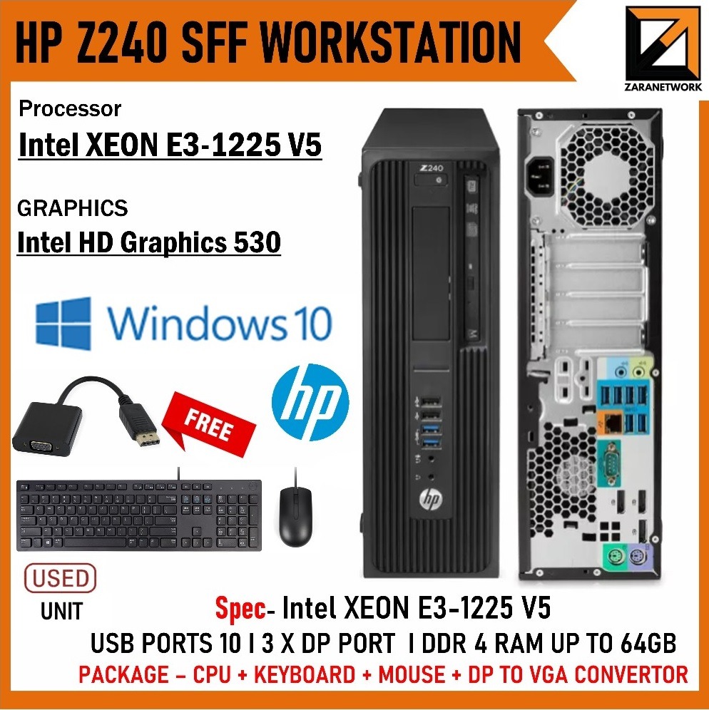HP Z240 SFF DESKTOP/PC XEON E3 V5 8GB RAM / 256GB SSD, Computers & Tech ...