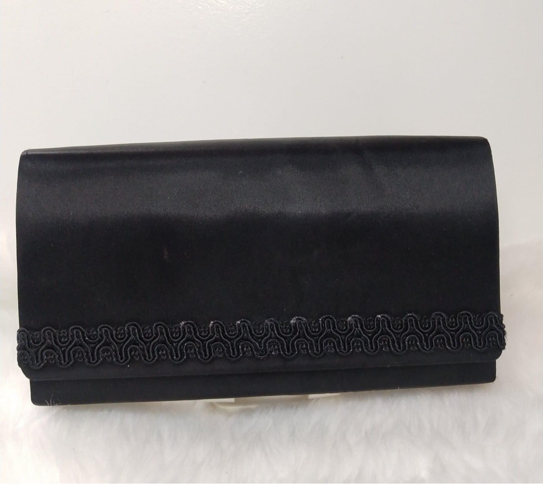 Japan Elegant Black Silk Long Wallet with mirror, Women's Fashion, Bags ...